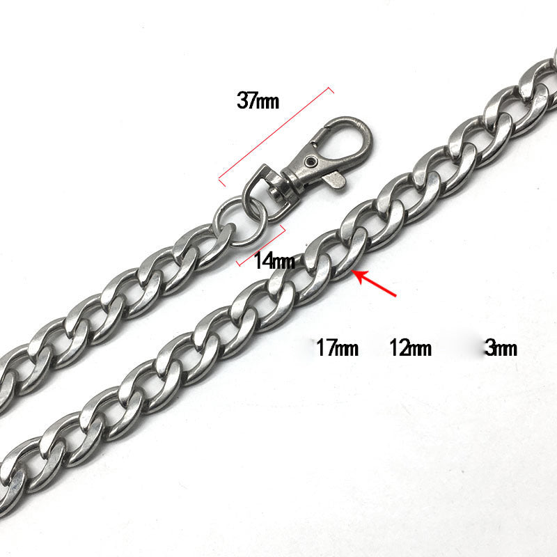Silver Mens Long Wallet Chain Biker Wallet Chain Cool Silver Pants Cha ...