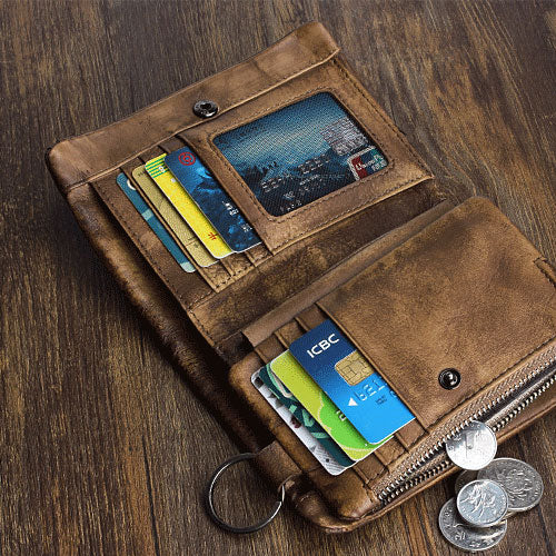 Mens Wallet With Keychain Small Keychain Wallets Leather Keychain Wall ...