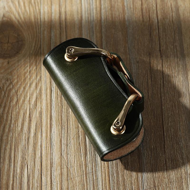 Handmade Green Leather Mens Keys Holder Keys Wallet Car Key Holders Gr ...