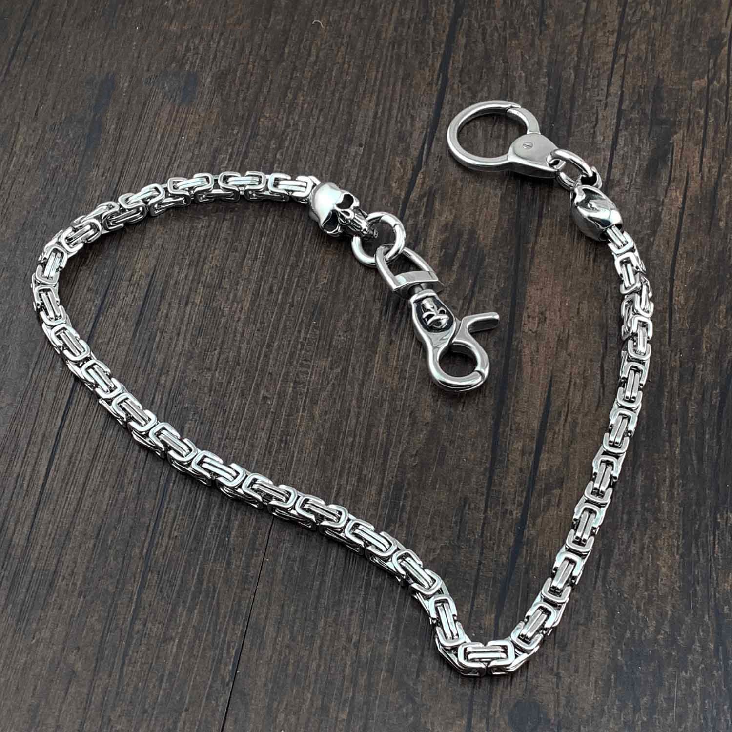 Badass Silver Long Skull Biker Wallet CHain Jeans Chain Jean Chain Pan ...