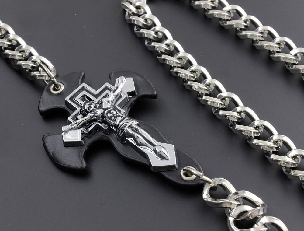 Solid Stainless Steel Cross Wallet Chain Cool Punk Rock Biker Trucker ...