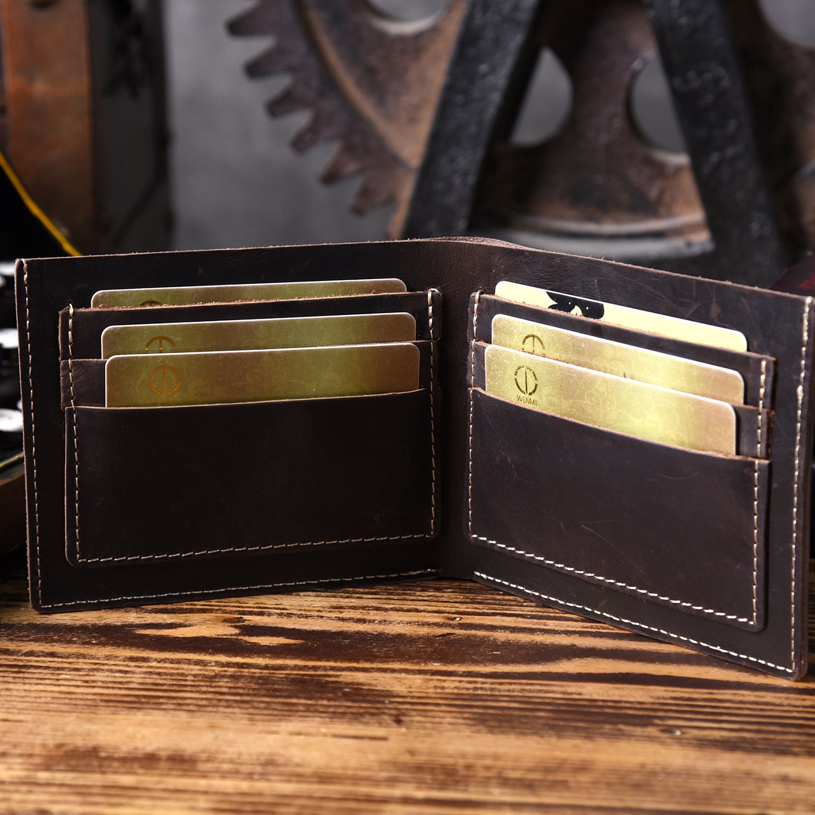 Handmade Leather Mens Cool Wallet Men Slim Wallets Front Pocket Wallet ...